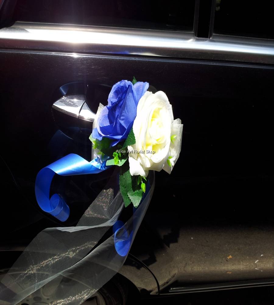 BLUE WEDDING CAR DECO